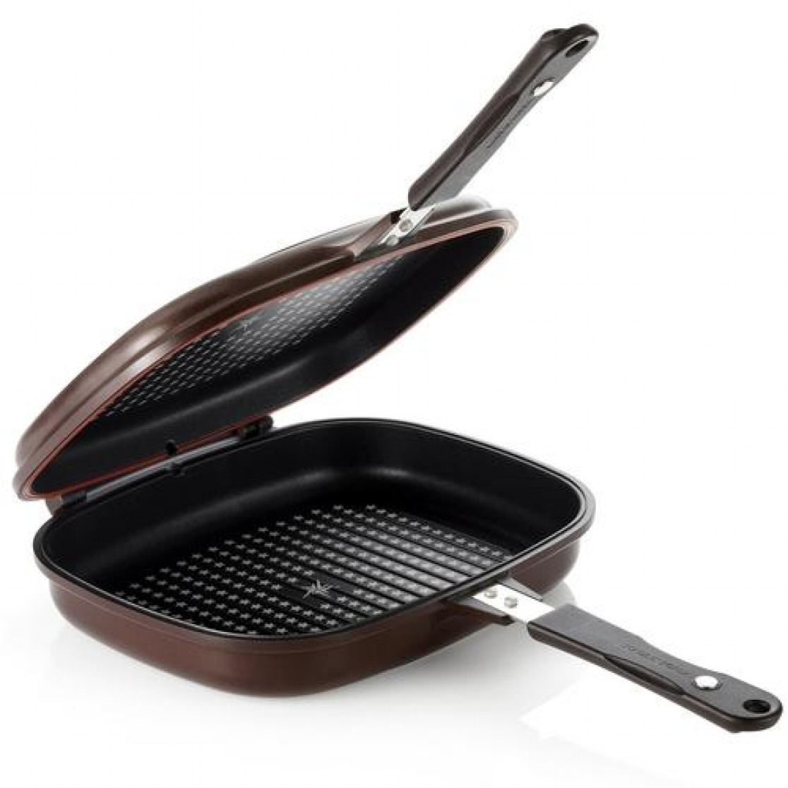 Panela Double Pan Grill Jumbo Diamond Happycall Alumínio/Diamante Marrom
