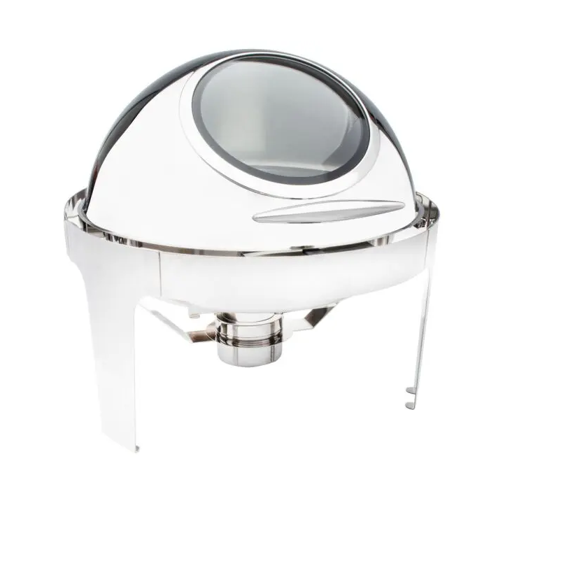 Rechaud Chafing Dish Redondo Basculante com Visor 6.8 Litros- Brasinox